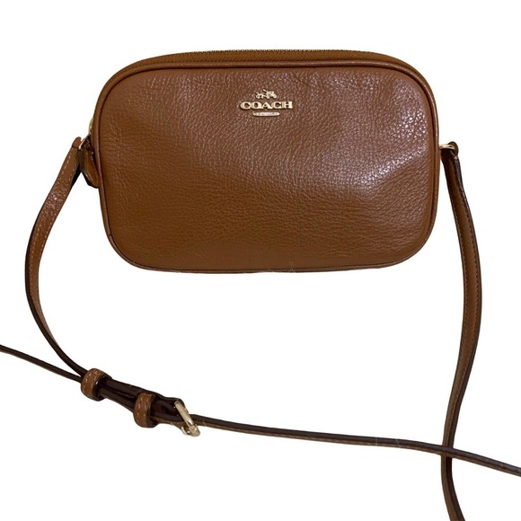 Coach | Bags | Coach Saddle Brown Leather Double Zip 2compartment Mini ...